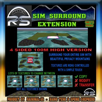 Second Life Marketplace - [Rainimal-SS] Sim Surround 4 Sided 100m
